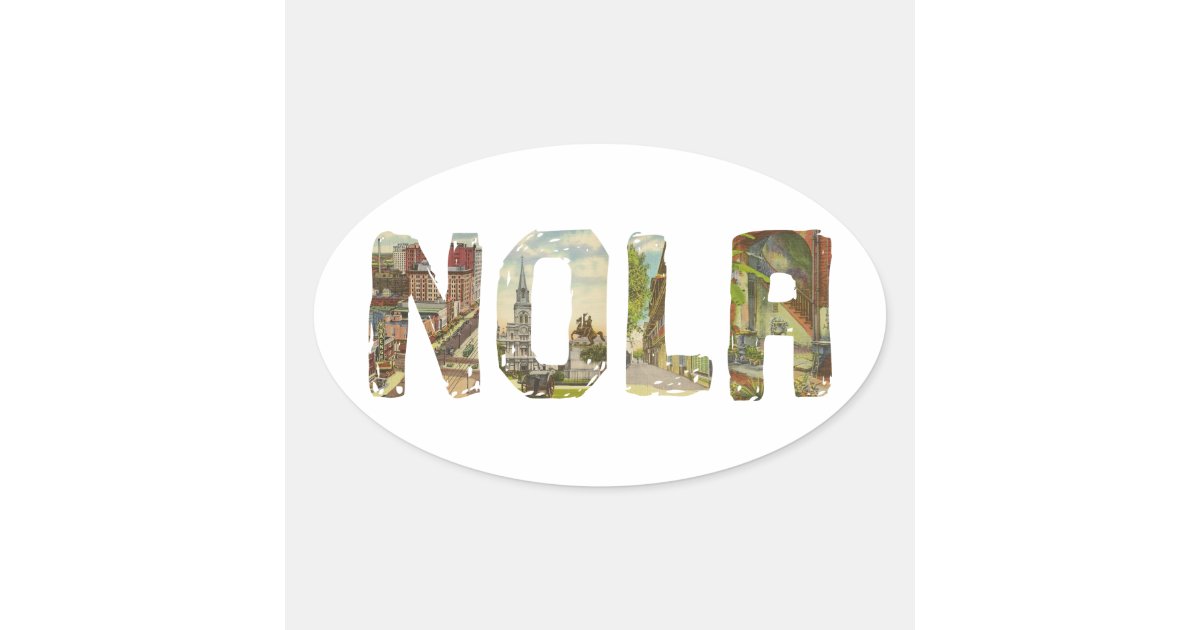 NOLA New Orleans vintage inspired stickers | Zazzle