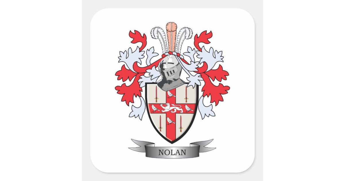 Nolan Coat of Arms Square Sticker | Zazzle