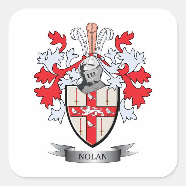 Nolan Coat of Arms Square Sticker | Zazzle