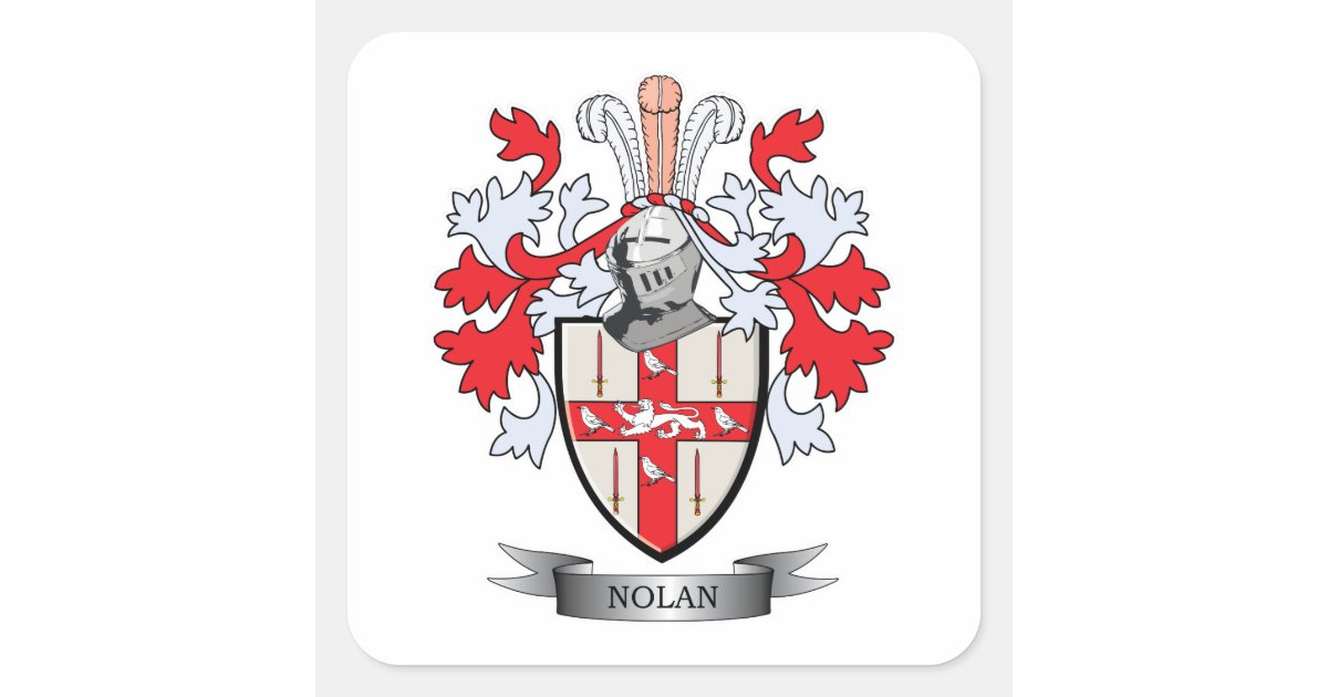 Nolan Coat of Arms Square Sticker | Zazzle