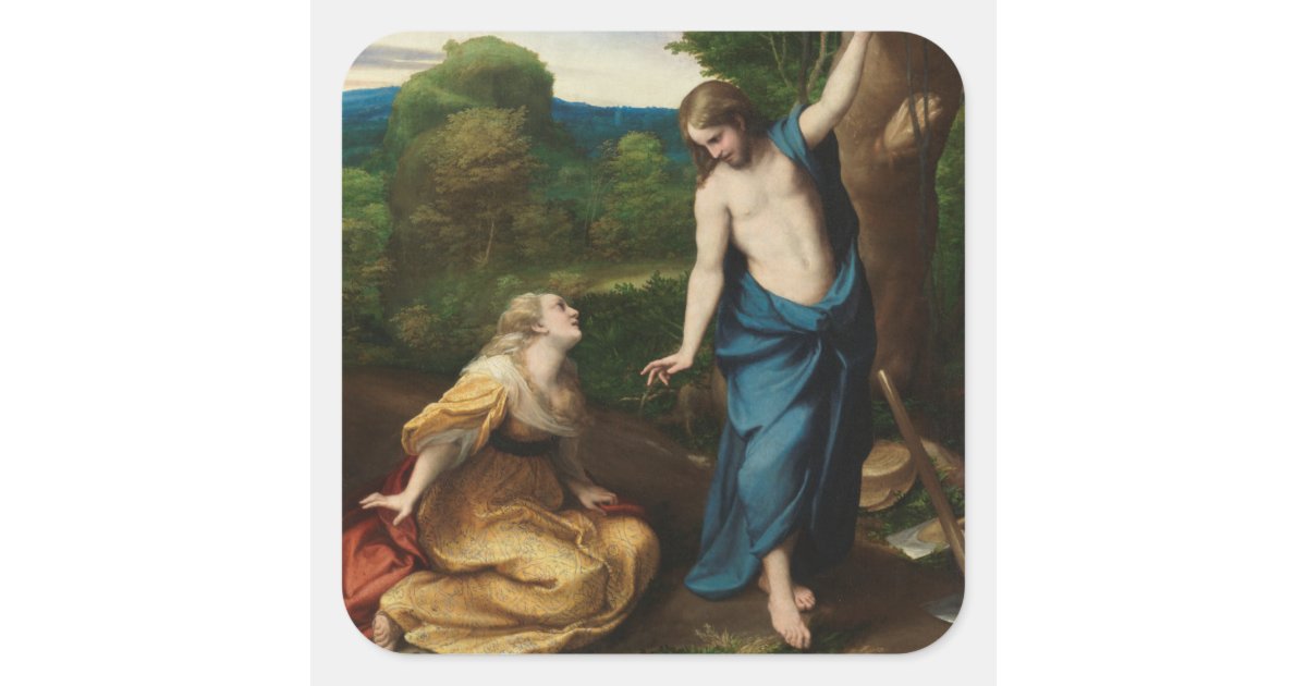 Noli me tangere square sticker | Zazzle
