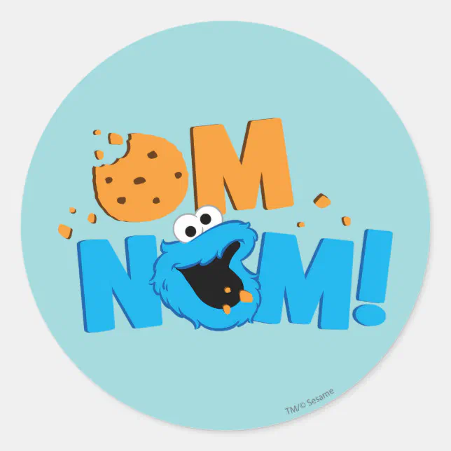 Nom Nom Cookie Classic Round Sticker | Zazzle