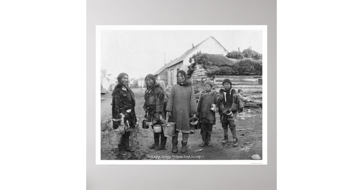 Nome Eskimo Berry Pickers 1916 Poster | Zazzle