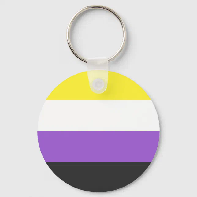 Non-Binary Flag Keychain | Zazzle