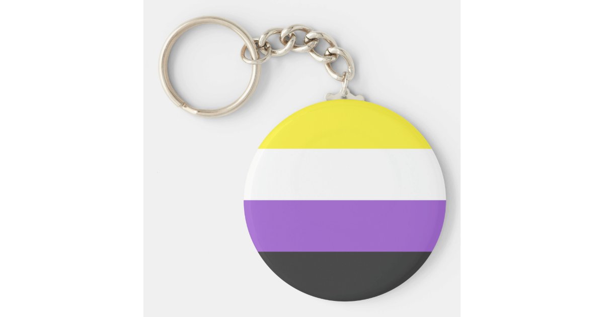 Non-Binary Flag Keychain | Zazzle