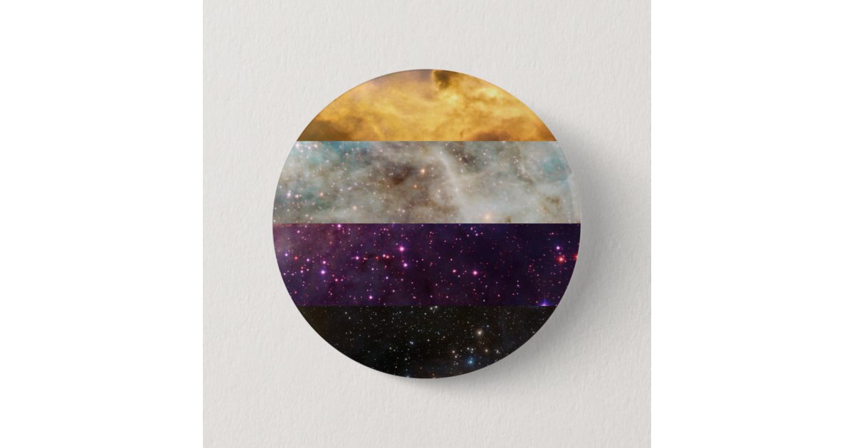 Non-binary nebula flag pin | Zazzle