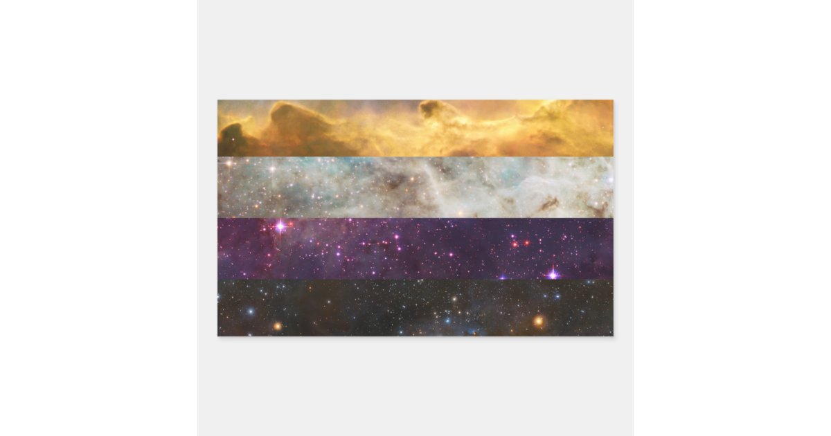 Non-binary nebula flag stickers | Zazzle