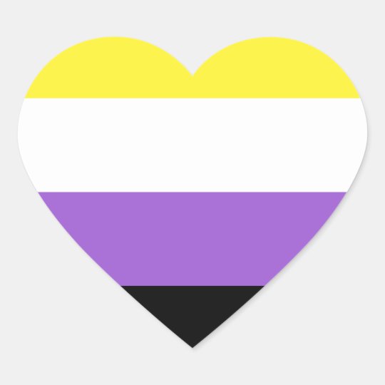 Non Binary Pride Flag Heart Sticker | Zazzle.com