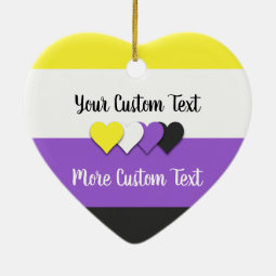 Non-binary Pride Flag With Text Ornament | Zazzle