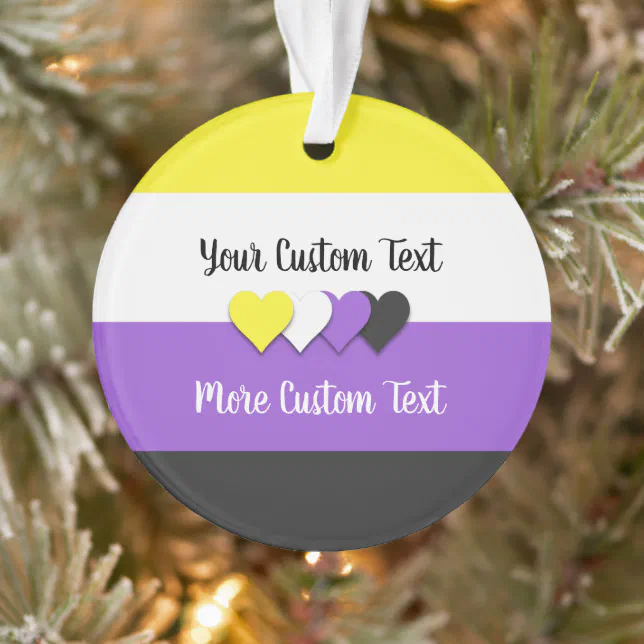 Non-binary pride flag with text ornament | Zazzle