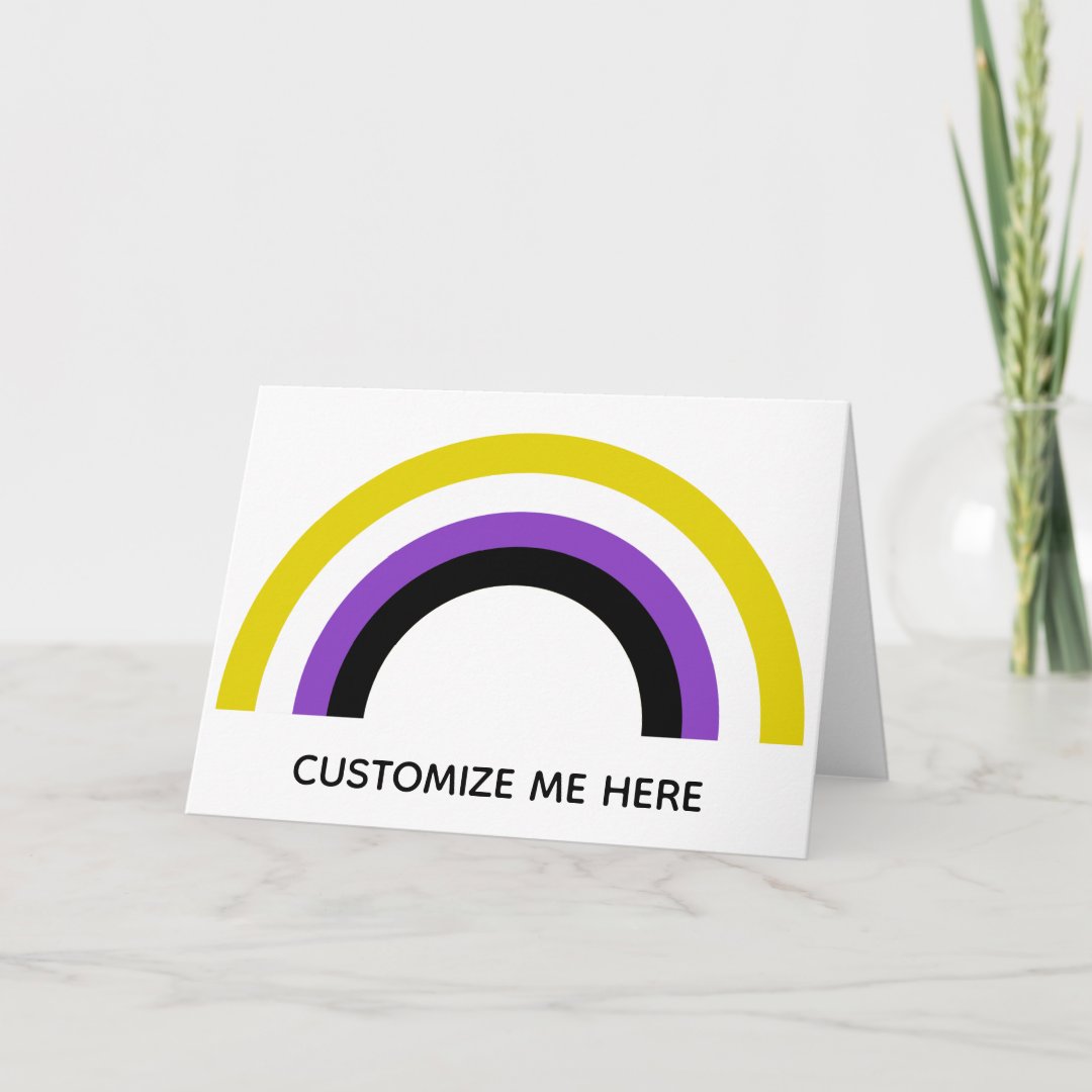 Non-Binary Rainbow Non Binary Pride Flag Custom Card | Zazzle