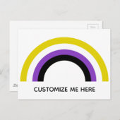Non-Binary Rainbow Non Binary Pride Flag Custom Postcard | Zazzle