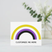 Non-Binary Rainbow Non Binary Pride Flag Custom Postcard | Zazzle
