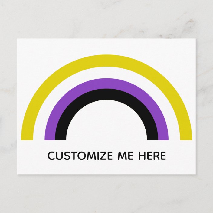 Non-Binary Rainbow Non Binary Pride Flag Custom Postcard | Zazzle.com