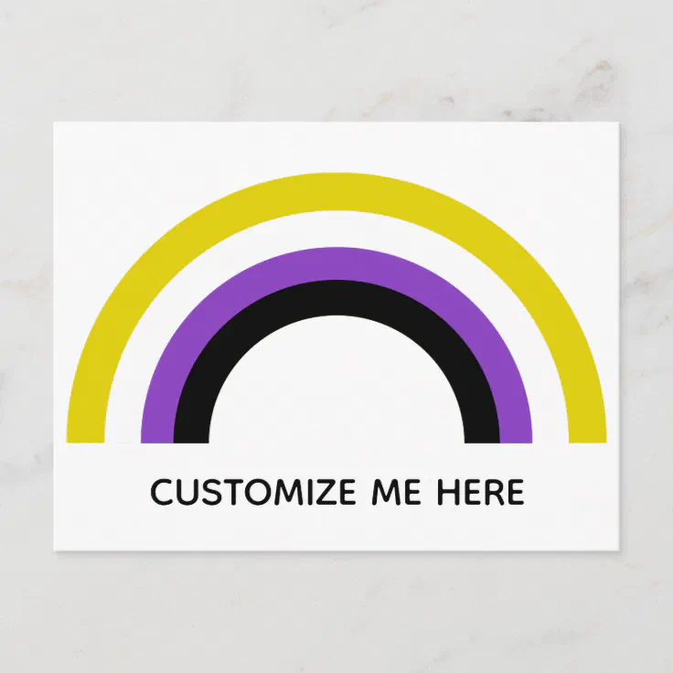 Non-Binary Rainbow Non Binary Pride Flag Custom Postcard | Zazzle