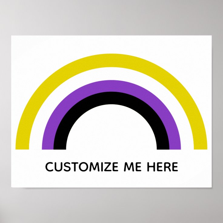 Non-Binary Rainbow Non Binary Pride Flag Custom Poster | Zazzle