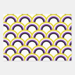 Non-Binary Rainbow Non Binary Pride Flag Wrapping Paper Sheets | Zazzle