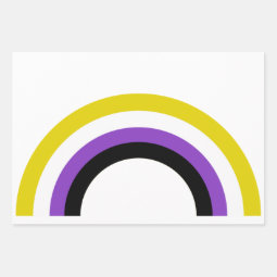 Non-Binary Rainbow Non Binary Pride Flag Wrapping Paper Sheets | Zazzle