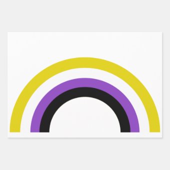Non-Binary Rainbow Non Binary Pride Flag Wrapping Paper Sheets | Zazzle