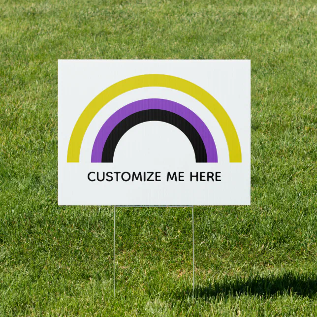 Non Binary Rainbow Pride Flag Custom Yard Sign | Zazzle