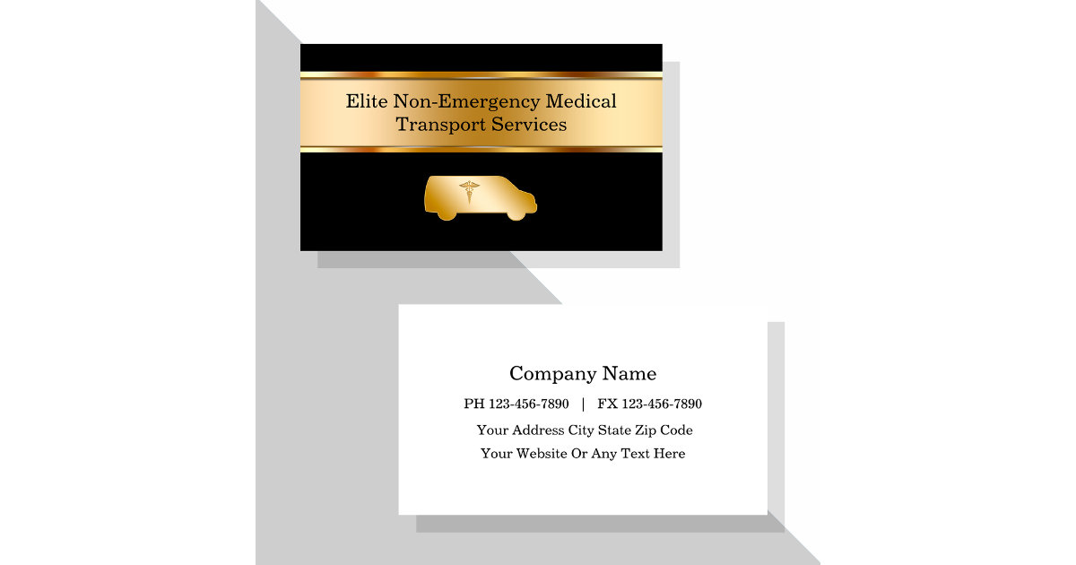 Non Emergency Medical Transport Business Card | Zazzle