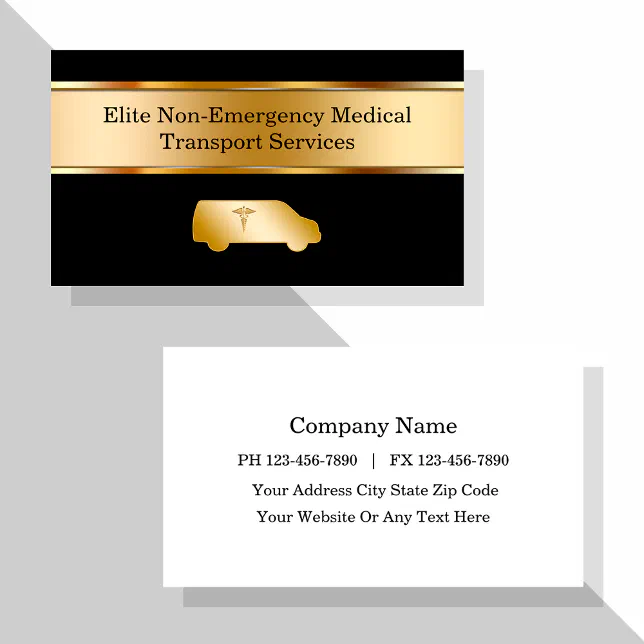 Non Emergency Medical Transport Business Card | Zazzle