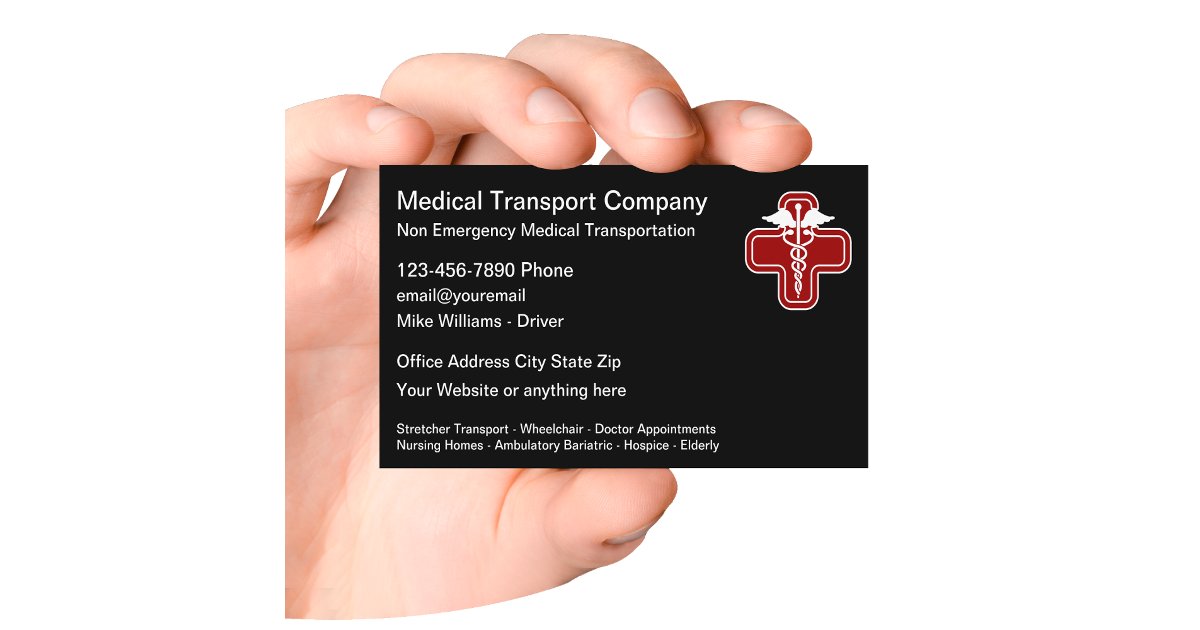 Non Emergency Medical Transportation Business Card | Zazzle