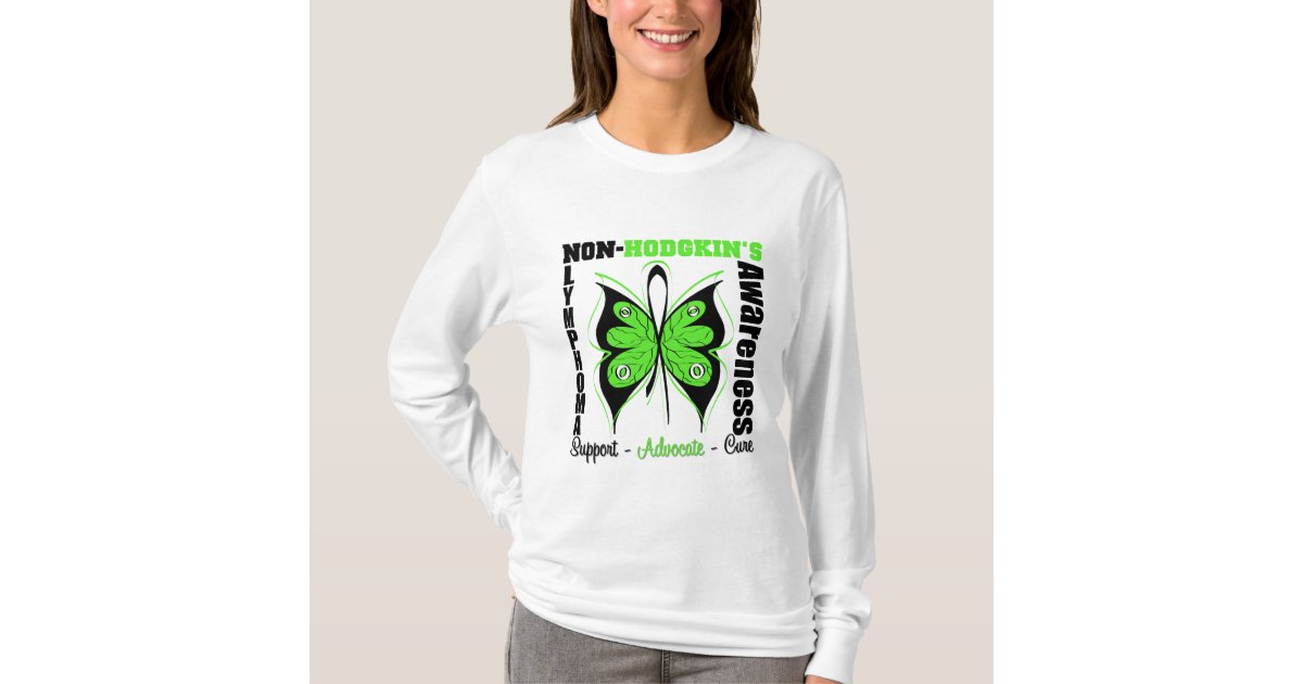 Non-Hodgkins Lymphoma Awareness Butterfly T-Shirt | Zazzle
