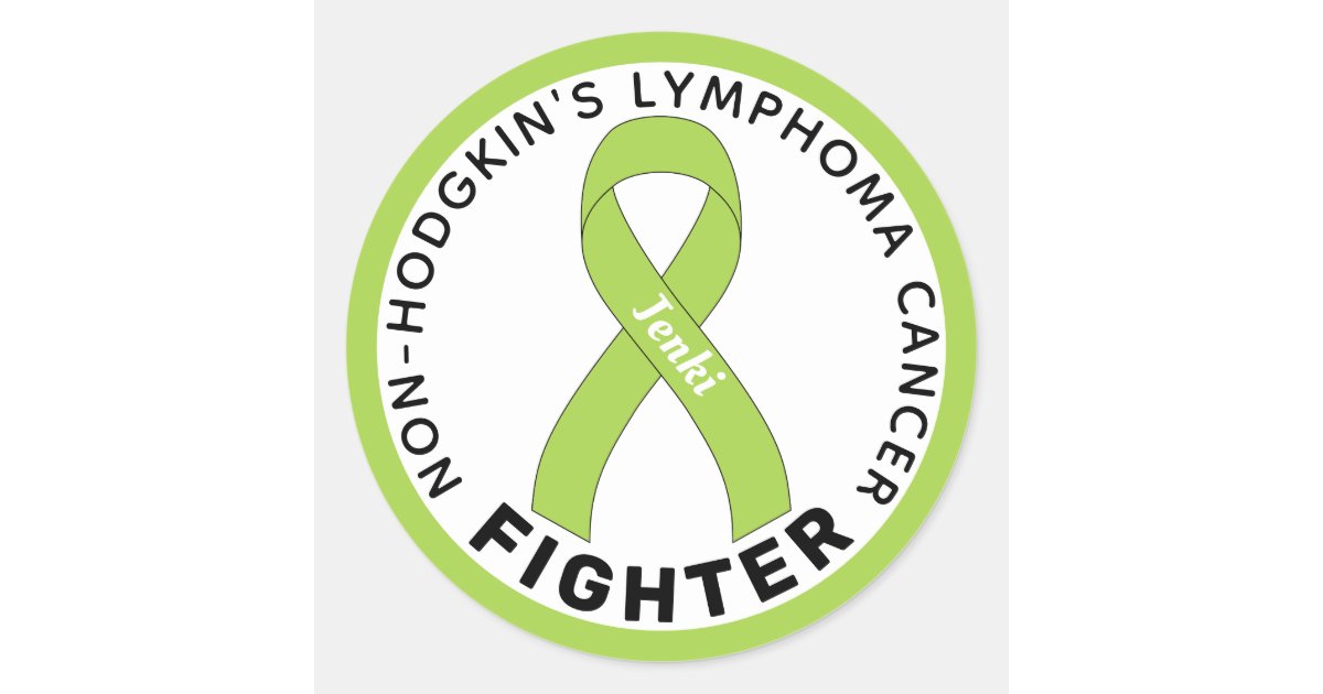 Non-Hodgkin's Lymphoma Cancer Fighter Ribbon White Classic Round ...