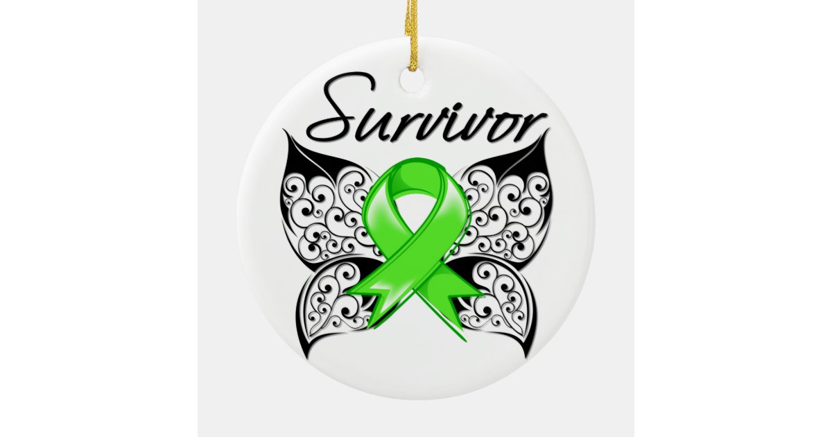 Non-Hodgkins Lymphoma Survivor Butterfly Ceramic Ornament | Zazzle