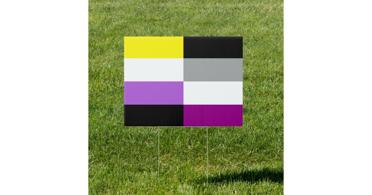 Nonbinary Asexual Dual Pride Flag Yard Sign | Zazzle