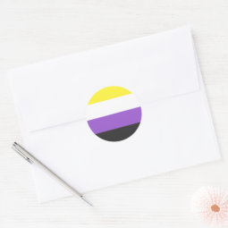 NonBinary/Enby Pride Flag Classic Round Sticker | Zazzle