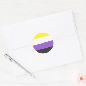 NonBinary/Enby Pride Flag Classic Round Sticker | Zazzle