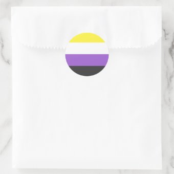 NonBinary/Enby Pride Flag Classic Round Sticker | Zazzle