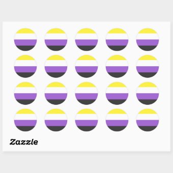 NonBinary/Enby Pride Flag Classic Round Sticker | Zazzle