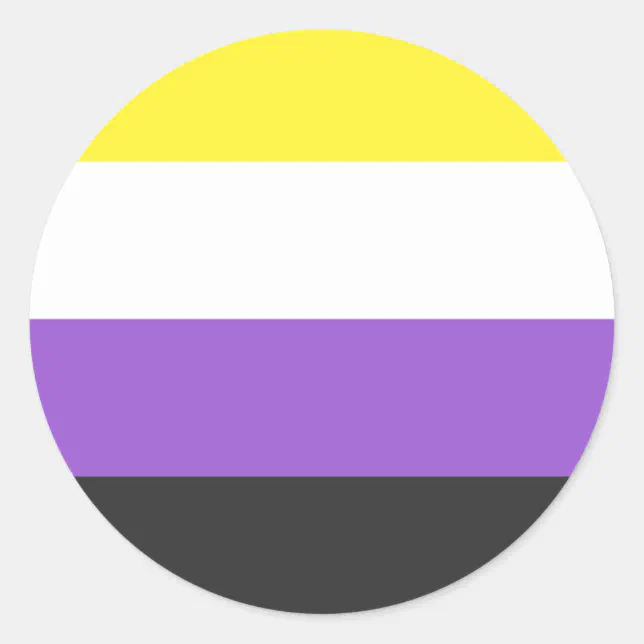 NonBinary/Enby Pride Flag Classic Round Sticker | Zazzle