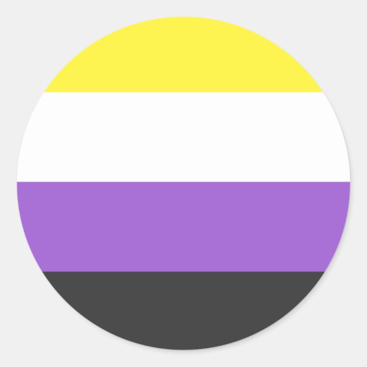 NonBinary/Enby Pride Flag Classic Round Sticker | Zazzle
