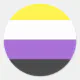 NonBinary/Enby Pride Flag Classic Round Sticker | Zazzle