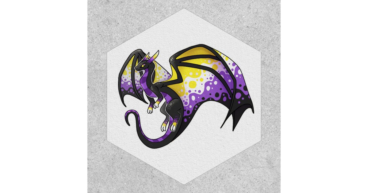 Nonbinary Pride Dragon Patch | Zazzle