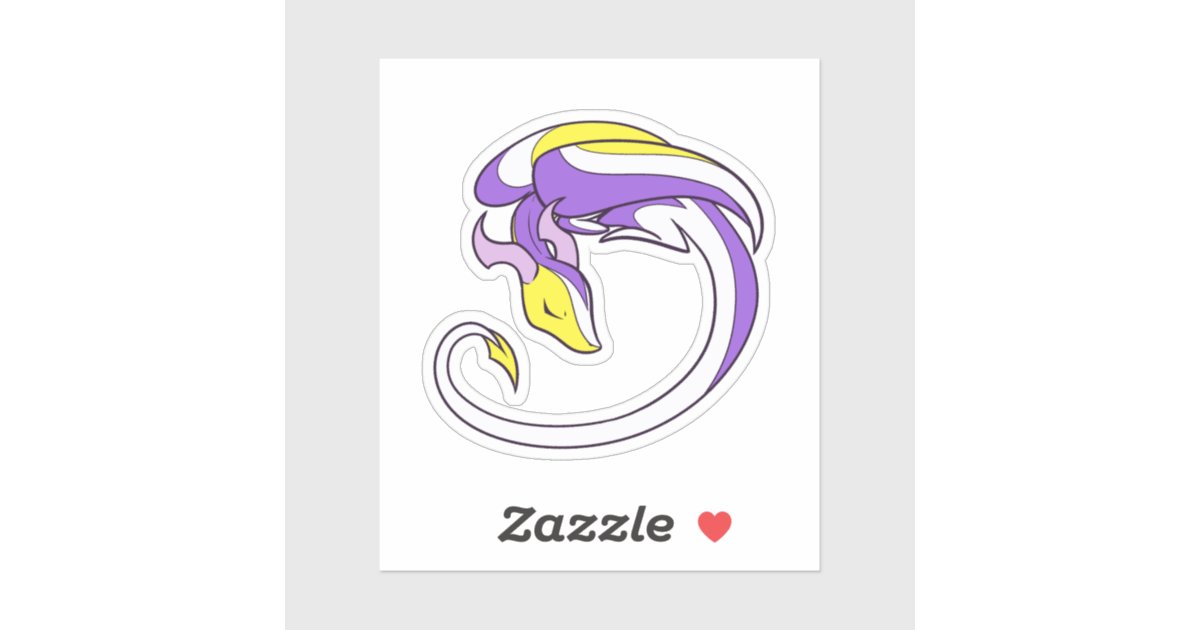 Nonbinary Pride Dragon Sticker | Zazzle