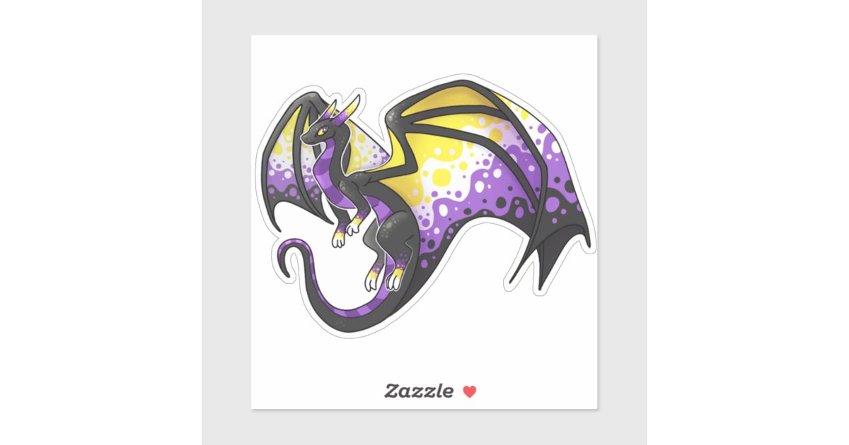 Nonbinary Pride Dragon Sticker | Zazzle