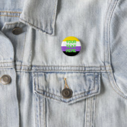 Nonbinary pride flag button | Zazzle