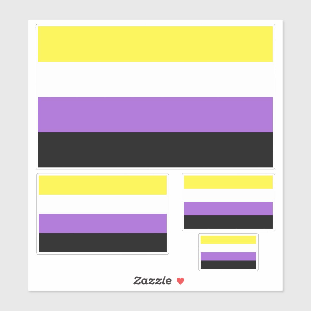 Nonbinary Pride Flag Sticker Pack | Zazzle