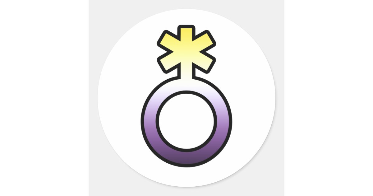 Nonbinary Symbol Classic Round Sticker | Zazzle