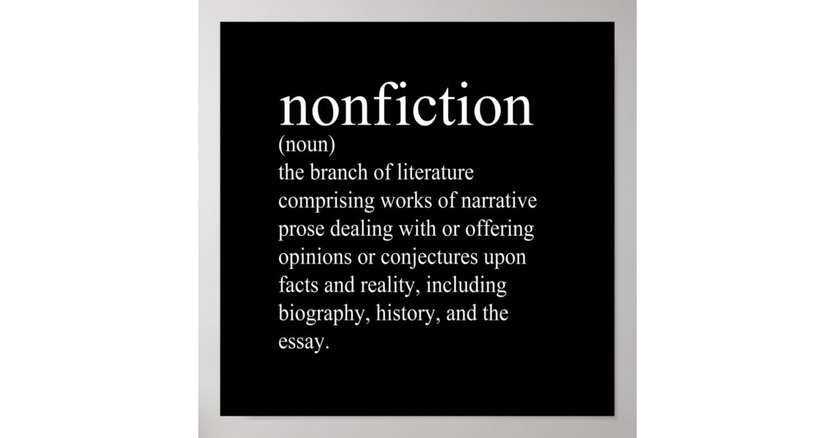 NonFiction Definition Poster | Zazzle