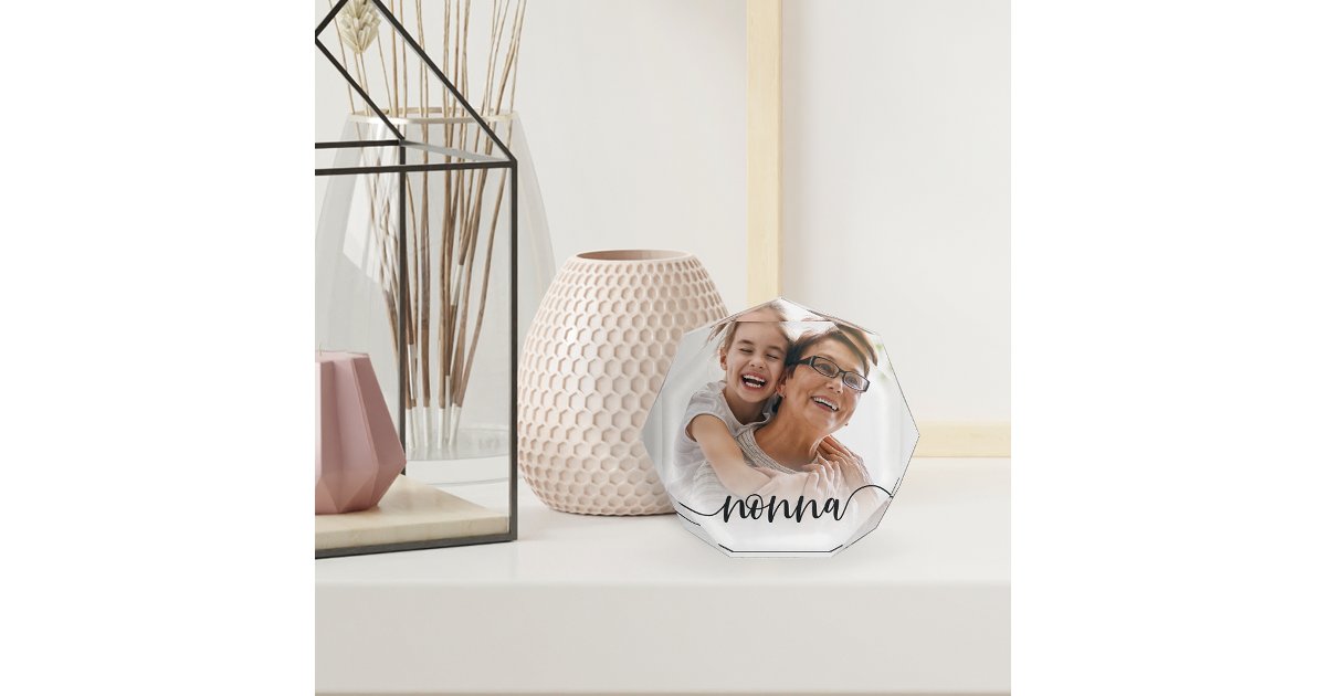Nonna Grandma Script Overlay Photo Block | Zazzle