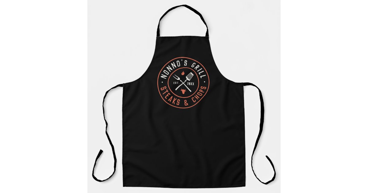 Nonno's Grill Personalized Year Established Apron | Zazzle