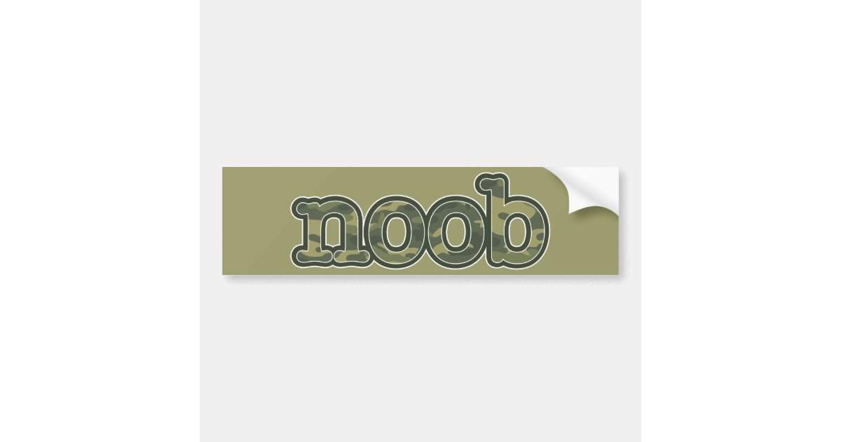 Noob Bumper Sticker | Zazzle