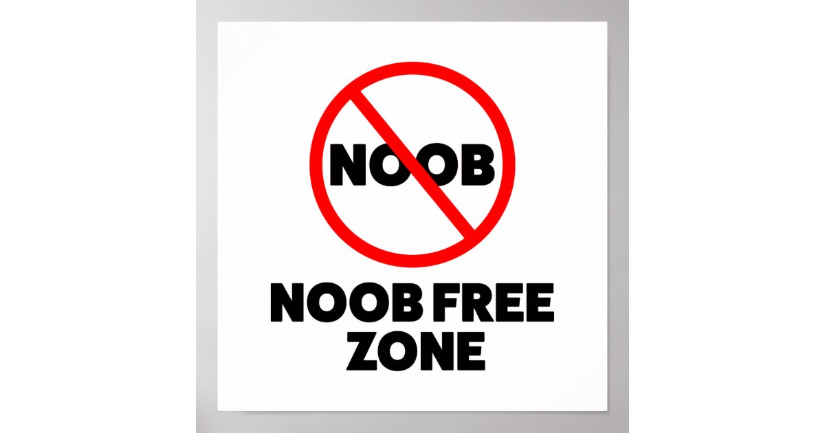 Noob Free Zone Poster | Zazzle