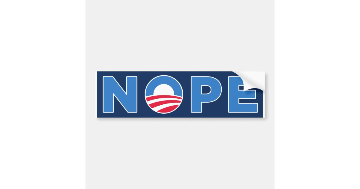 NOPE BUMPER STICKER | Zazzle